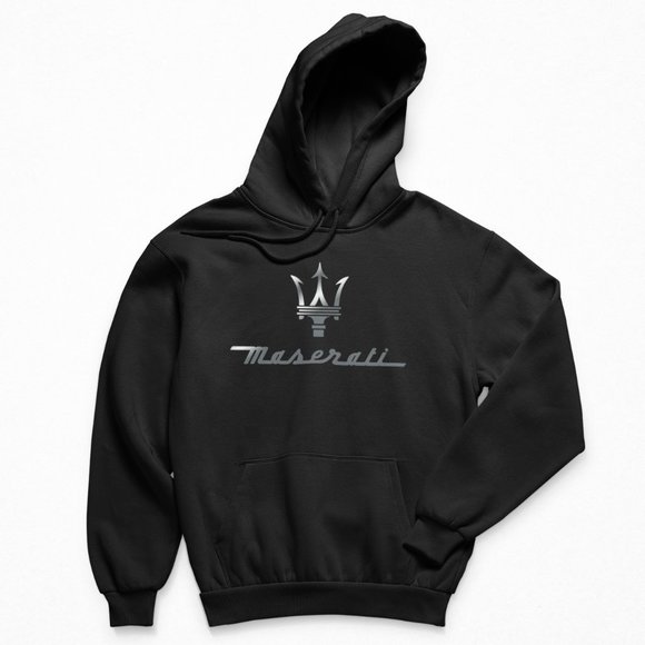 Shirts | Nwt Maserati Car Logo Long Sleeve Fleece Pullover Hoodie Black ...